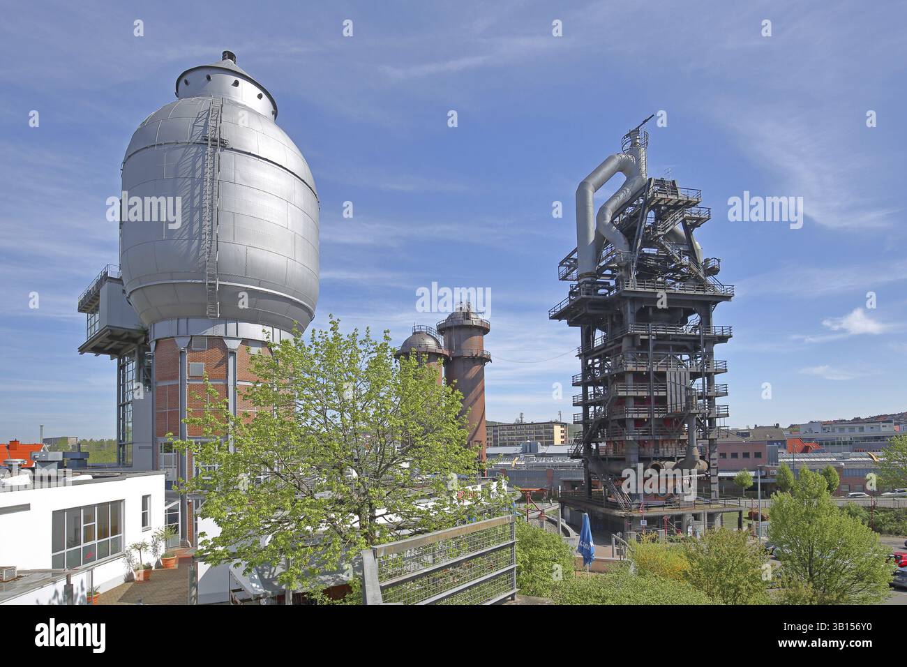 Water tower, hot blast stove and blast furnace, former ironworks ...