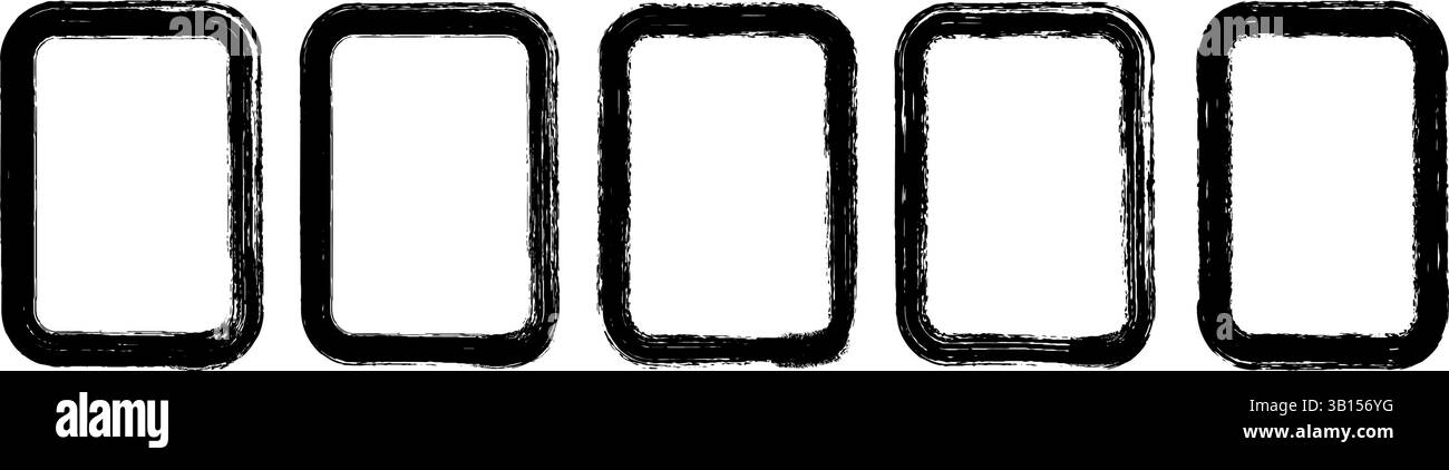 Hand drawn sketch frame vector. Simple doodle rectangle pencil frame ...