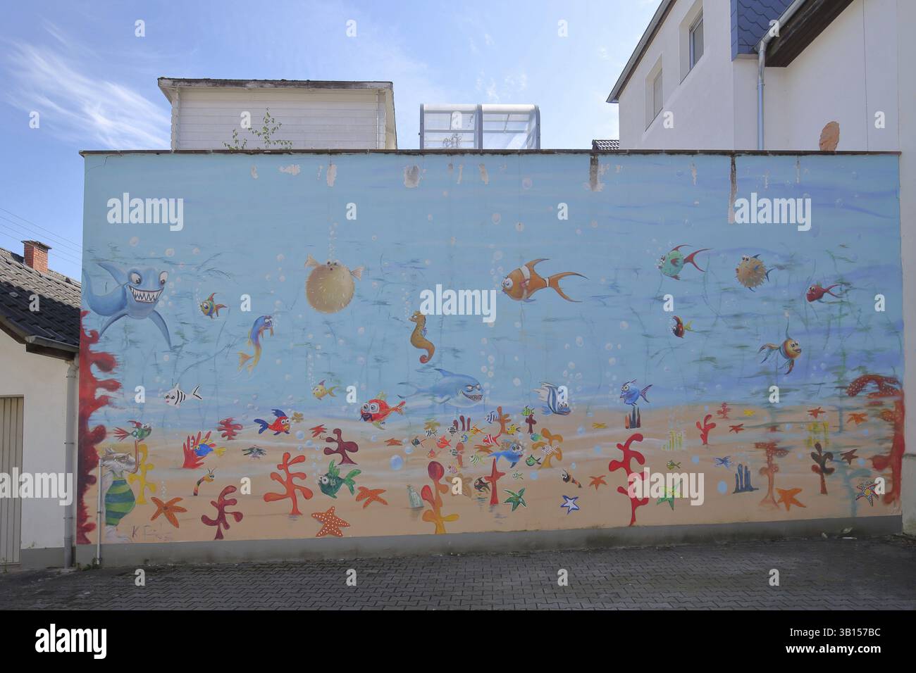 Mural underwater world, seabed, aquarium, fish, marine world ...