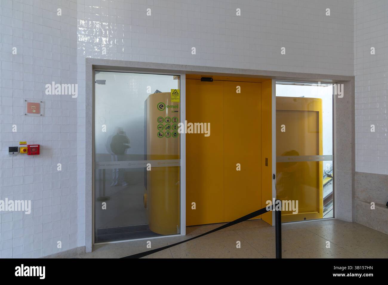 Lisbon, Portugal. 26 February 2025. Graca Funicular. Entrance of a ...