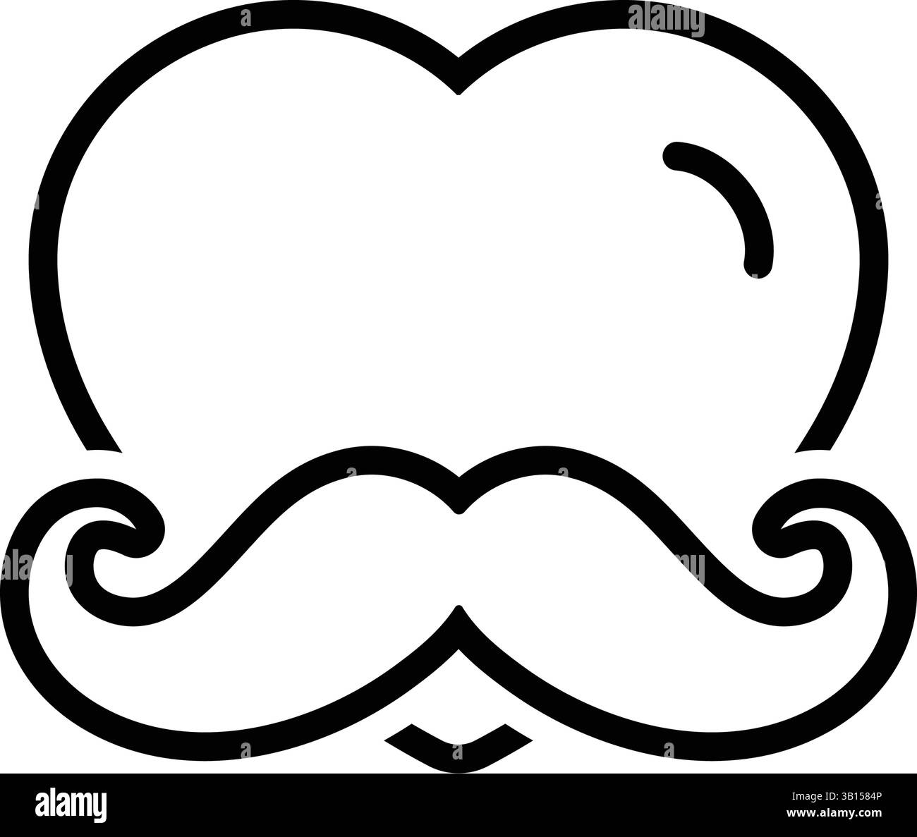 Heart mustache symbol love Cut Out Stock Images & Pictures - Alamy