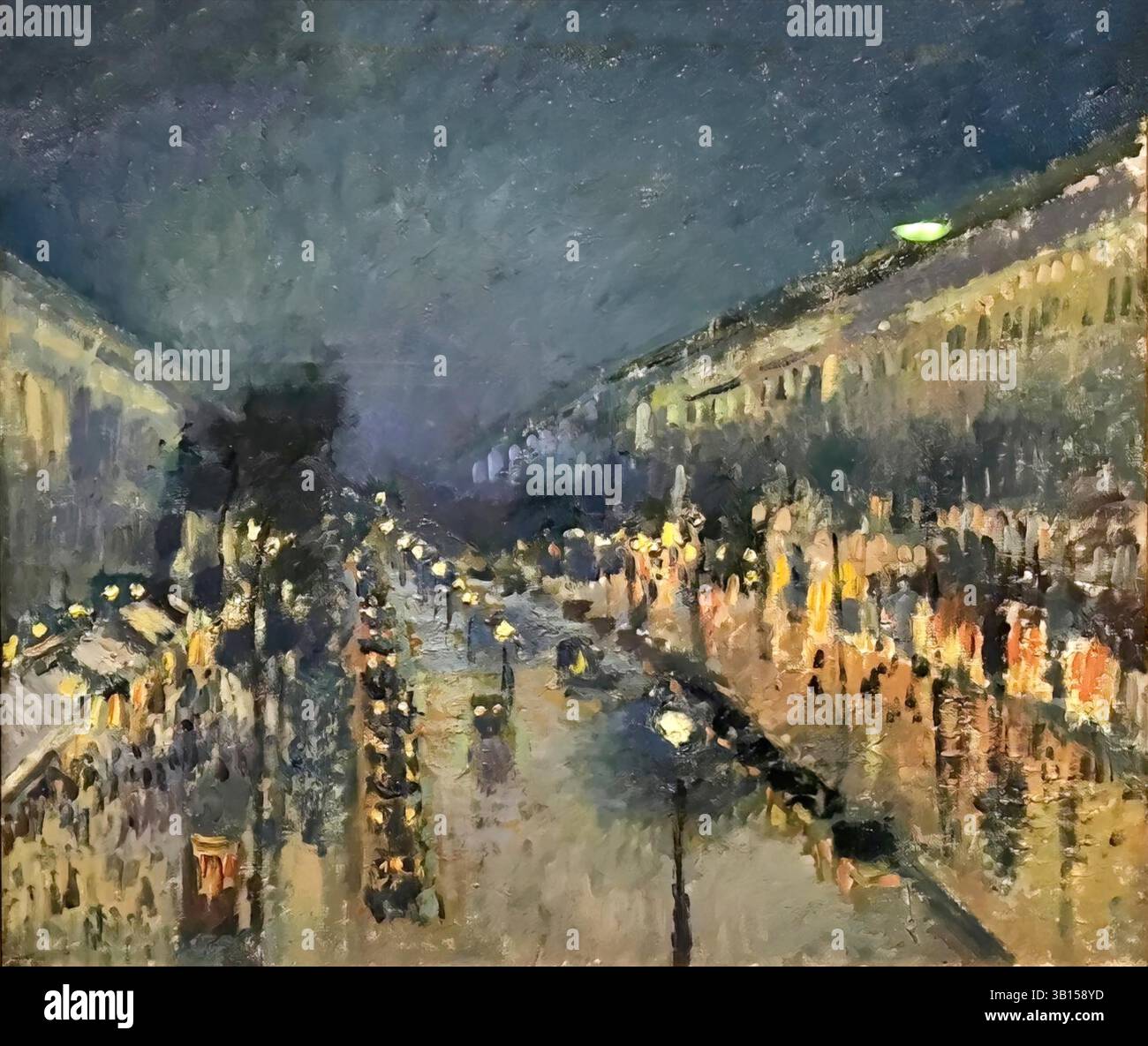 The Boulevard Montmartre at Night, 1897 (Painting) Pissarro, Camille ...