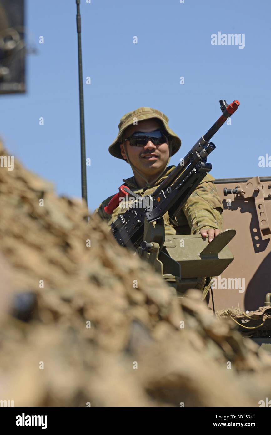GREYMOUTH, NEW ZEALAND, NOVEMBER 18, 2017: A soldier in the Australian ...