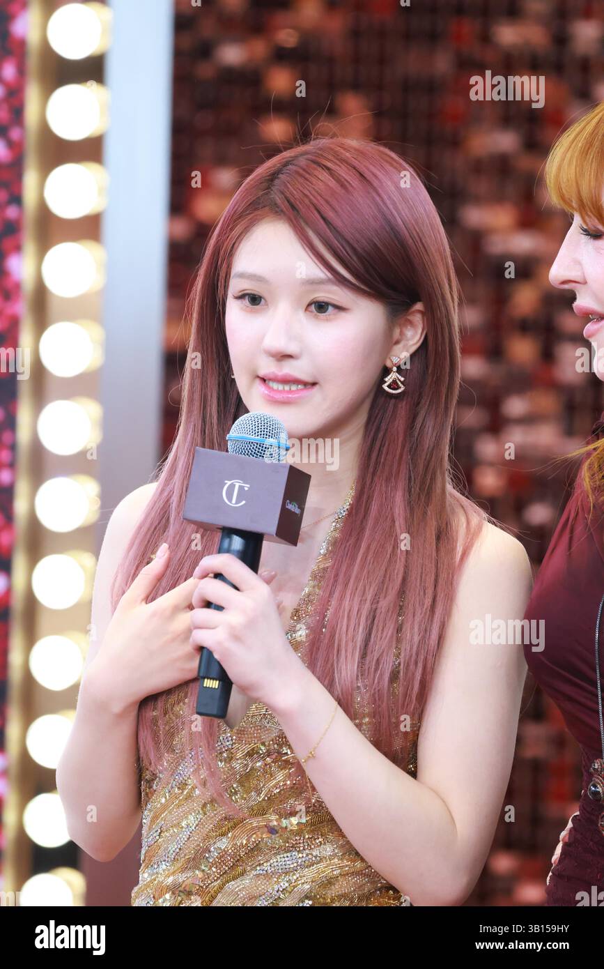 Chinese actress and singer Zhao Lusi attends an activity in Shanghai ...