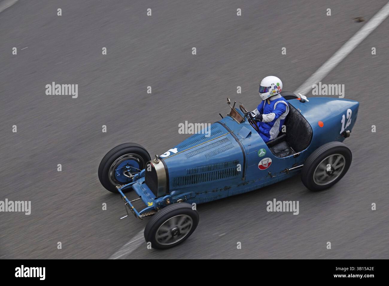 Bugatti 35C from 1927, parade of vintage pre-war racing cars, 11th ...
