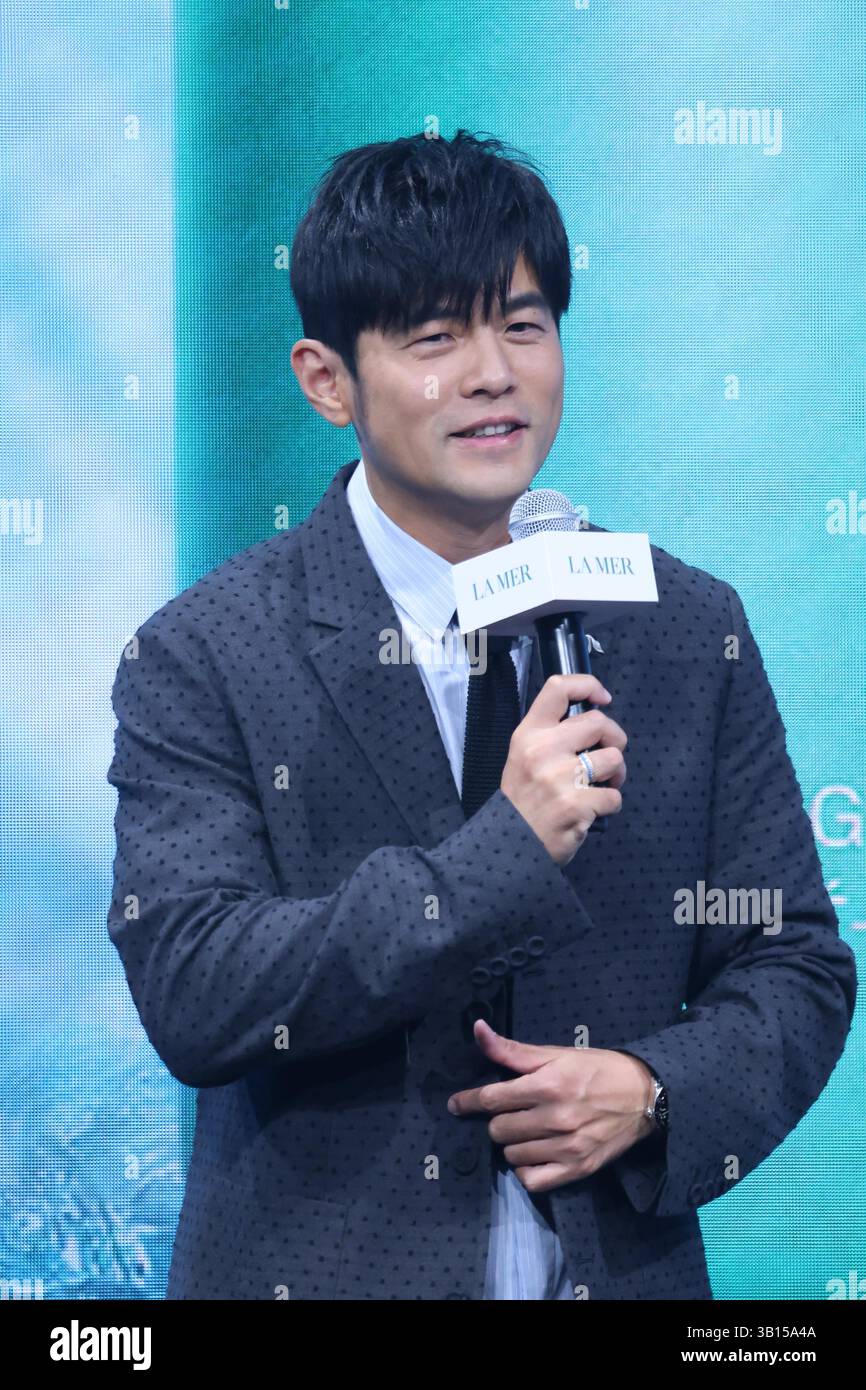 Taiwanese singer and musician Jay Chou attends an activity in Shanghai ...