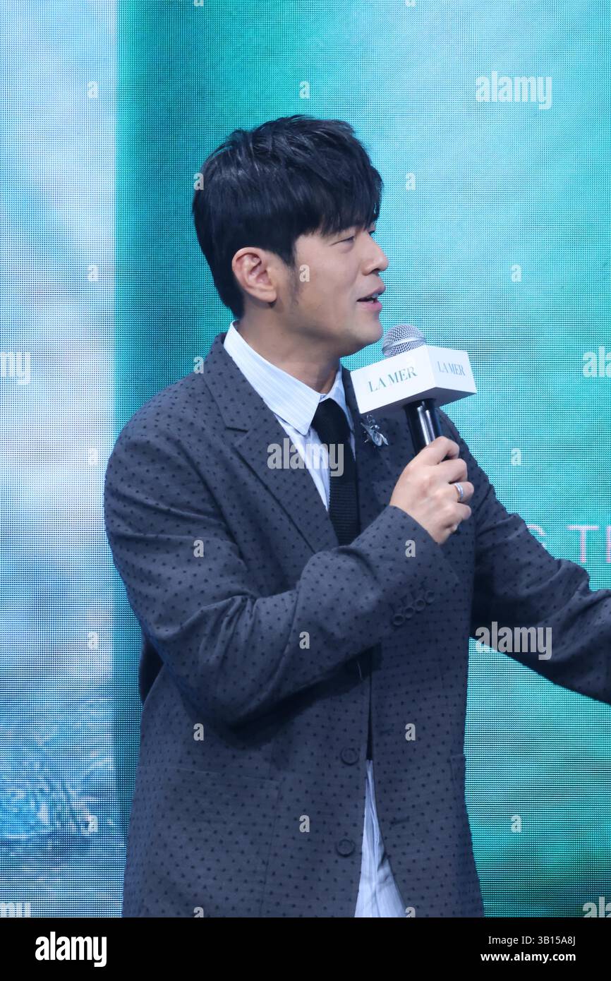 Taiwanese singer and musician Jay Chou attends an activity in Shanghai ...