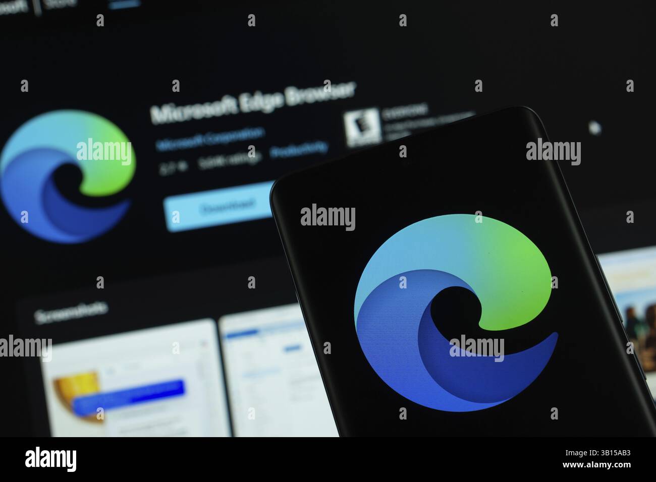 Dhaka, Bangladesh - 17 March 2025: The logo of the microsoft edge is ...