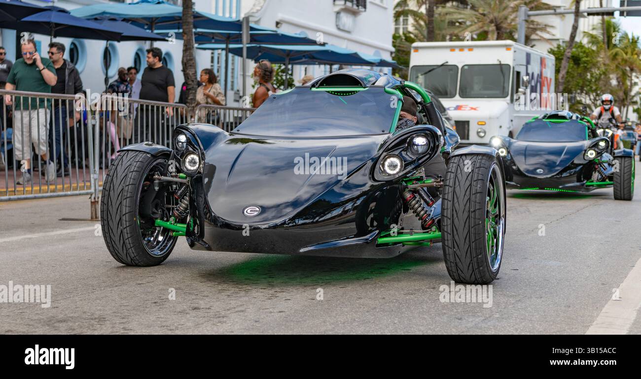 Miami, Florida, USA - December 08, 2024: Campagna T-Rex trike ...