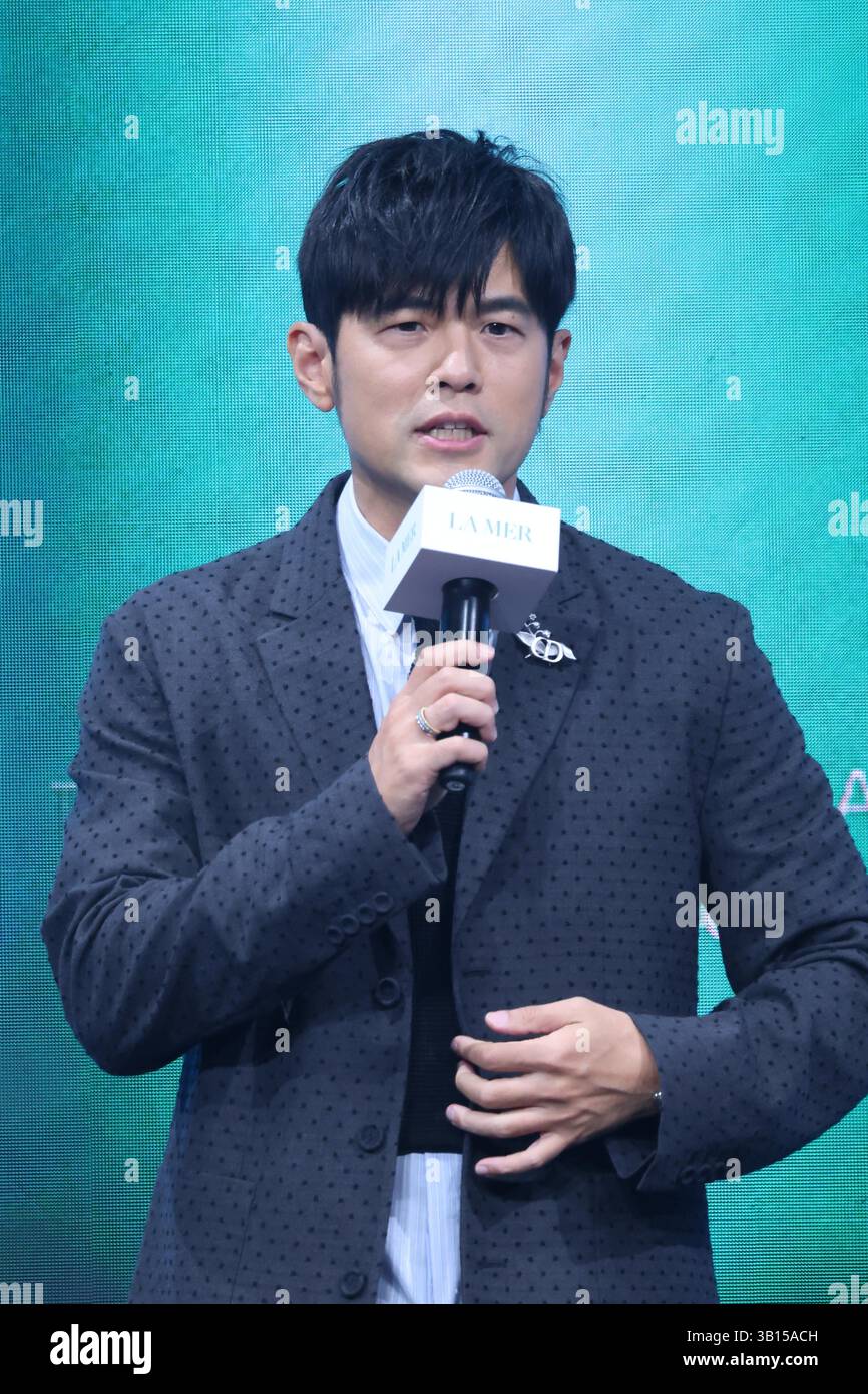 Taiwanese singer and musician Jay Chou attends an activity in Shanghai ...