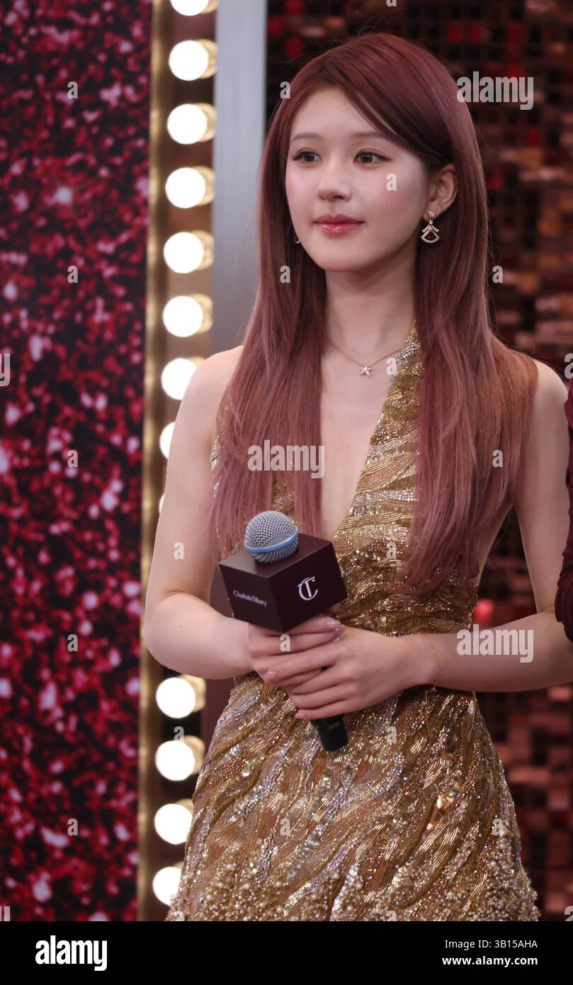 Chinese actress and singer Zhao Lusi attends an activity in Shanghai ...