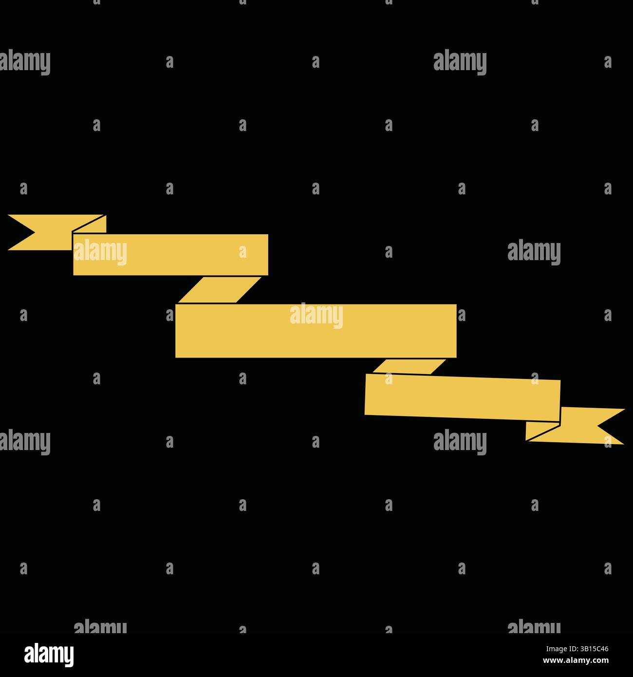 Elegant Gold Ribbon Banner Design Element for Website Decoration ...