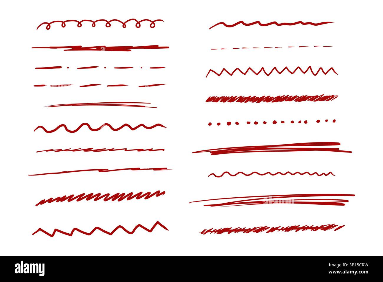 Underline red mark border doodle hand drawn mark, swoosh highlight ...