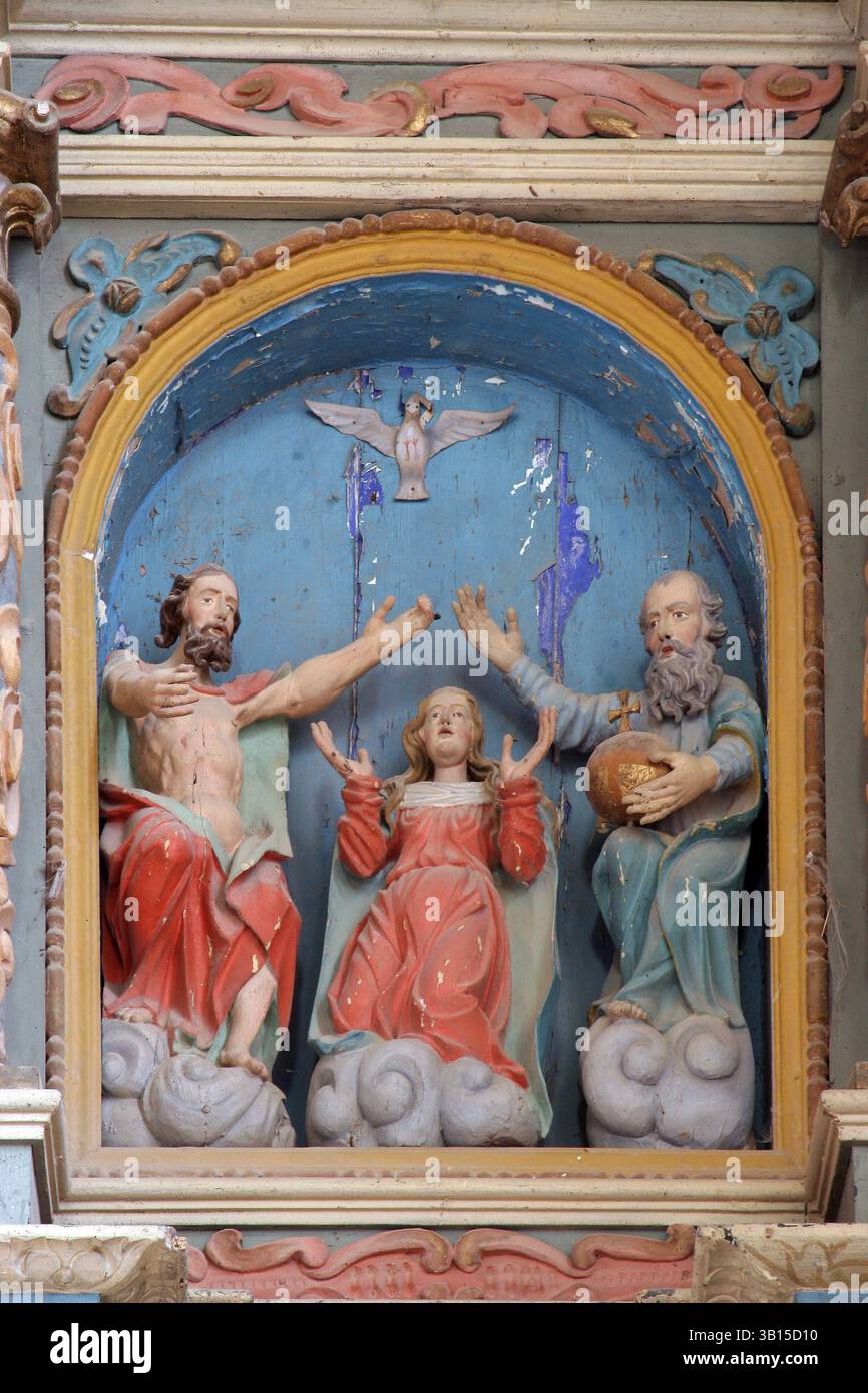 Holy Trinity with Virgin Mary, statue on the altar of Saint Blaise in ...