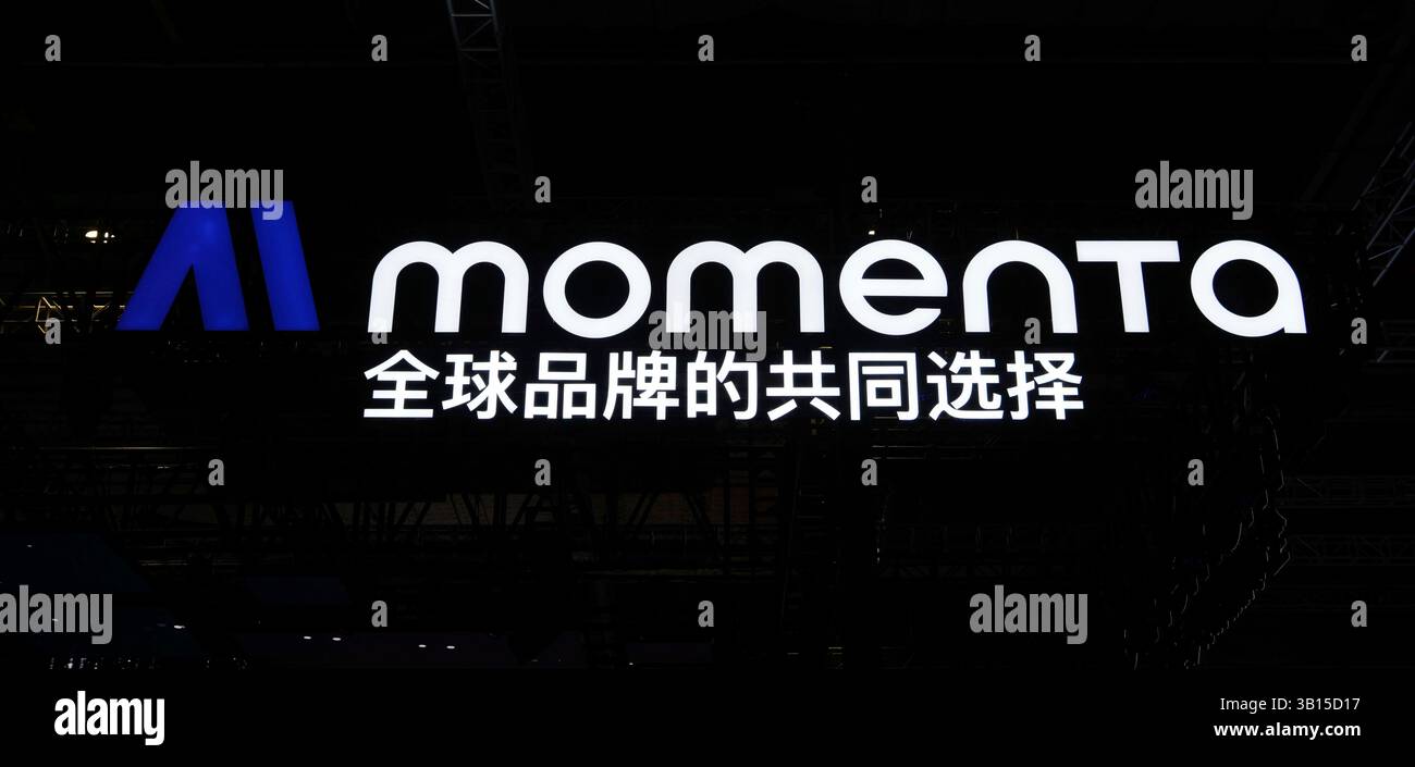 The logo of Momenta is seen during Auto Shanghai (Shanghai ...
