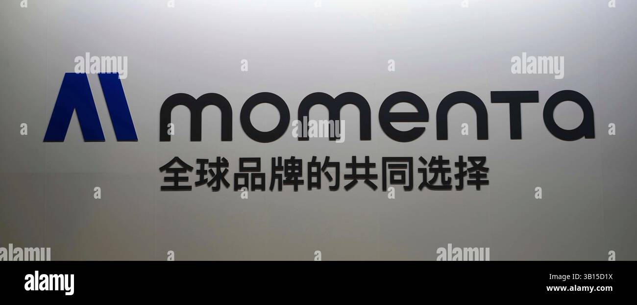 The logo of Momenta is seen during Auto Shanghai (Shanghai ...