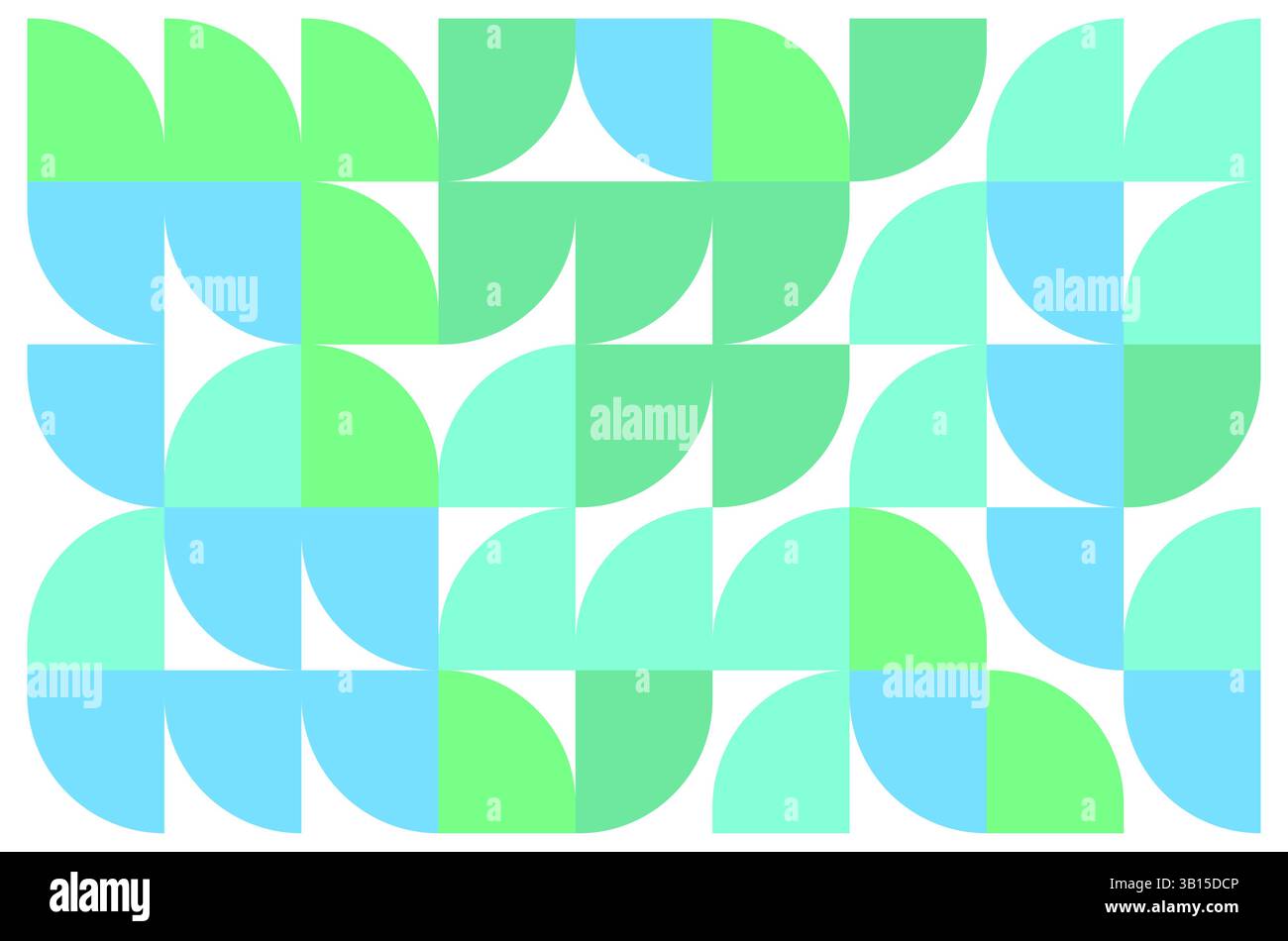 Geometric seamless pattern with green and blue abstract half circle ...