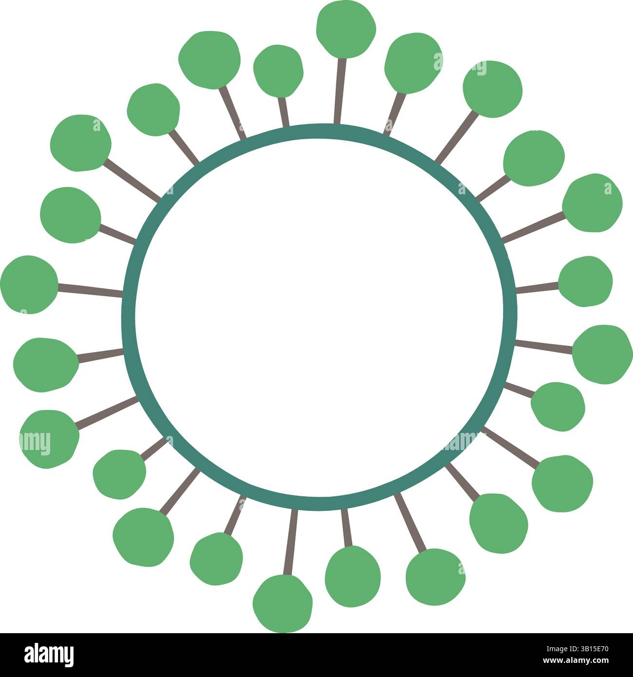 Illustration with schematic trees on a white background creating a ...
