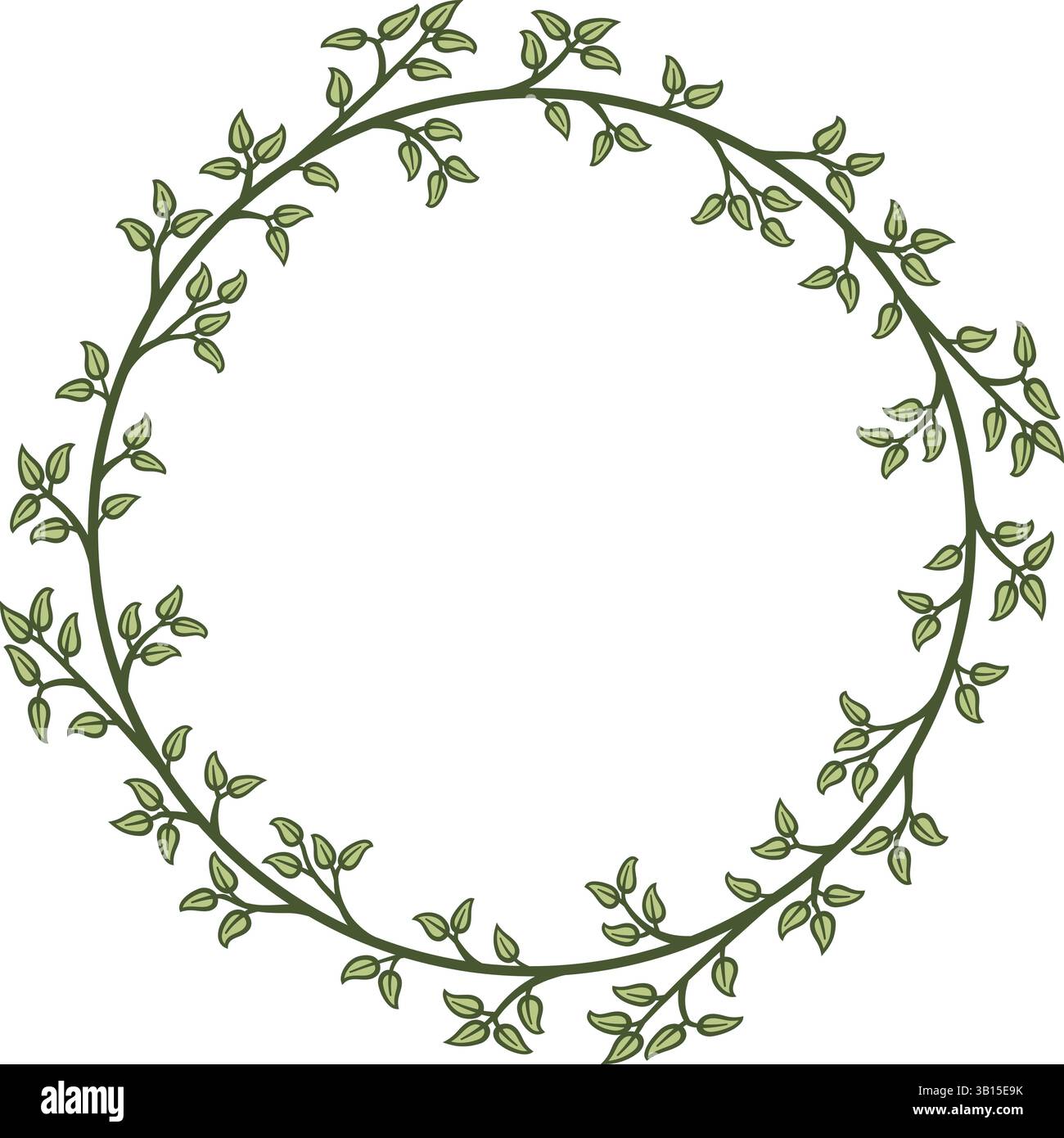Illustration made with leaves on a white background creating a circular ...