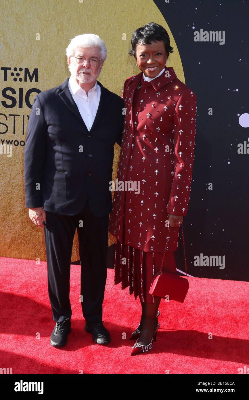 George Lucas, Mellody Hobson at arrivals for STAR WARS: THE EMPIRE ...