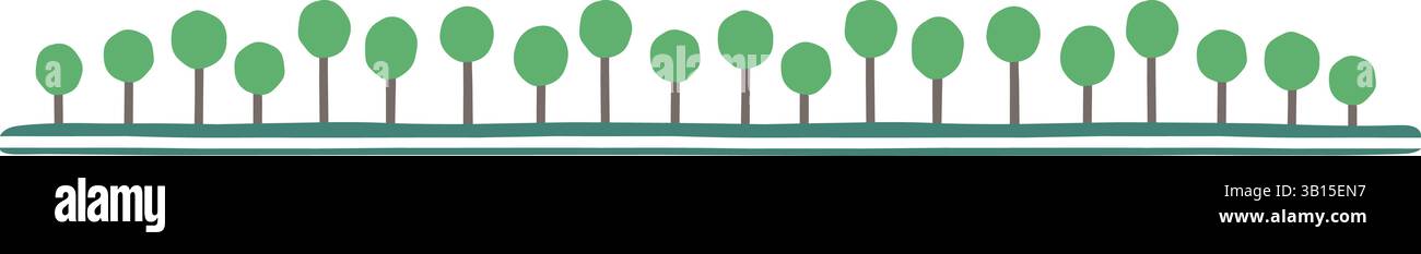 Illustration with schematic trees on a white background creating a ...