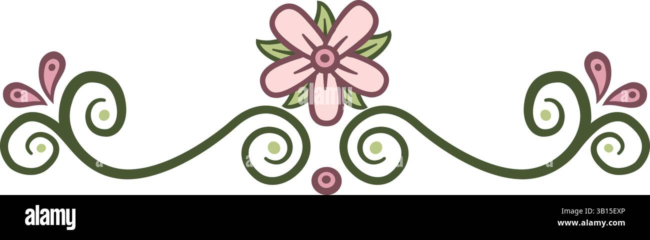 Illustration made with a garland of flowers on a white background ...