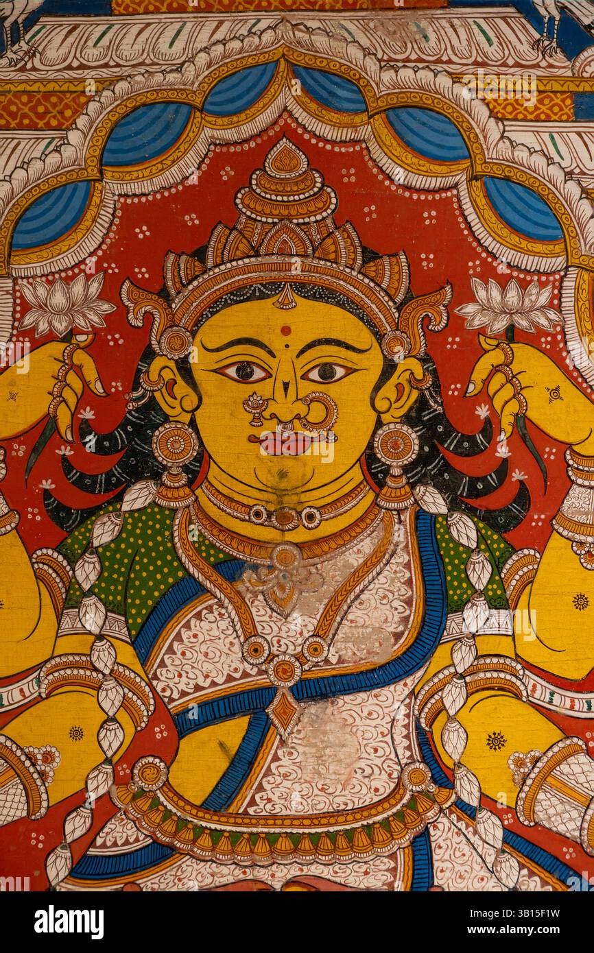 Painting of Bhubaneshwari. She is the fourth amongst the ten Mahavidya ...