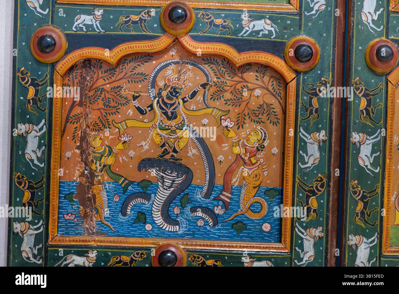 Krishna dancing over the subdued Kāliya and his wives asking Krishna ...
