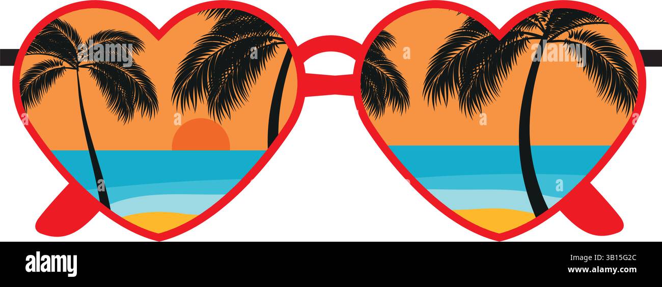 Hello summer fun background concept. Vector sunglass beach palm ...