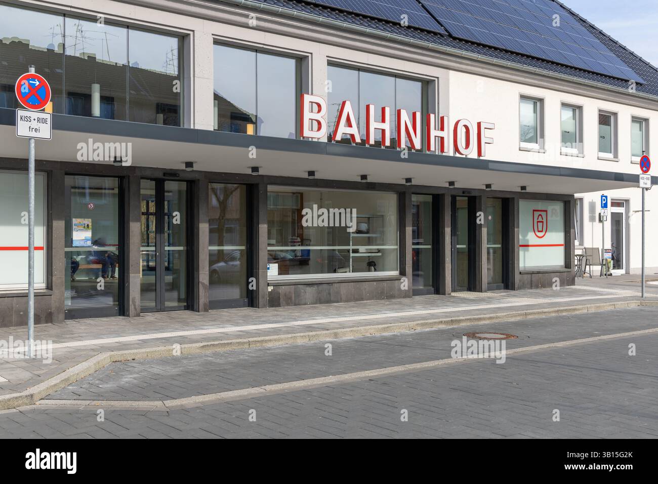 Emmerich , Germany. 19 February 2025. Bahnhof letters is train station ...