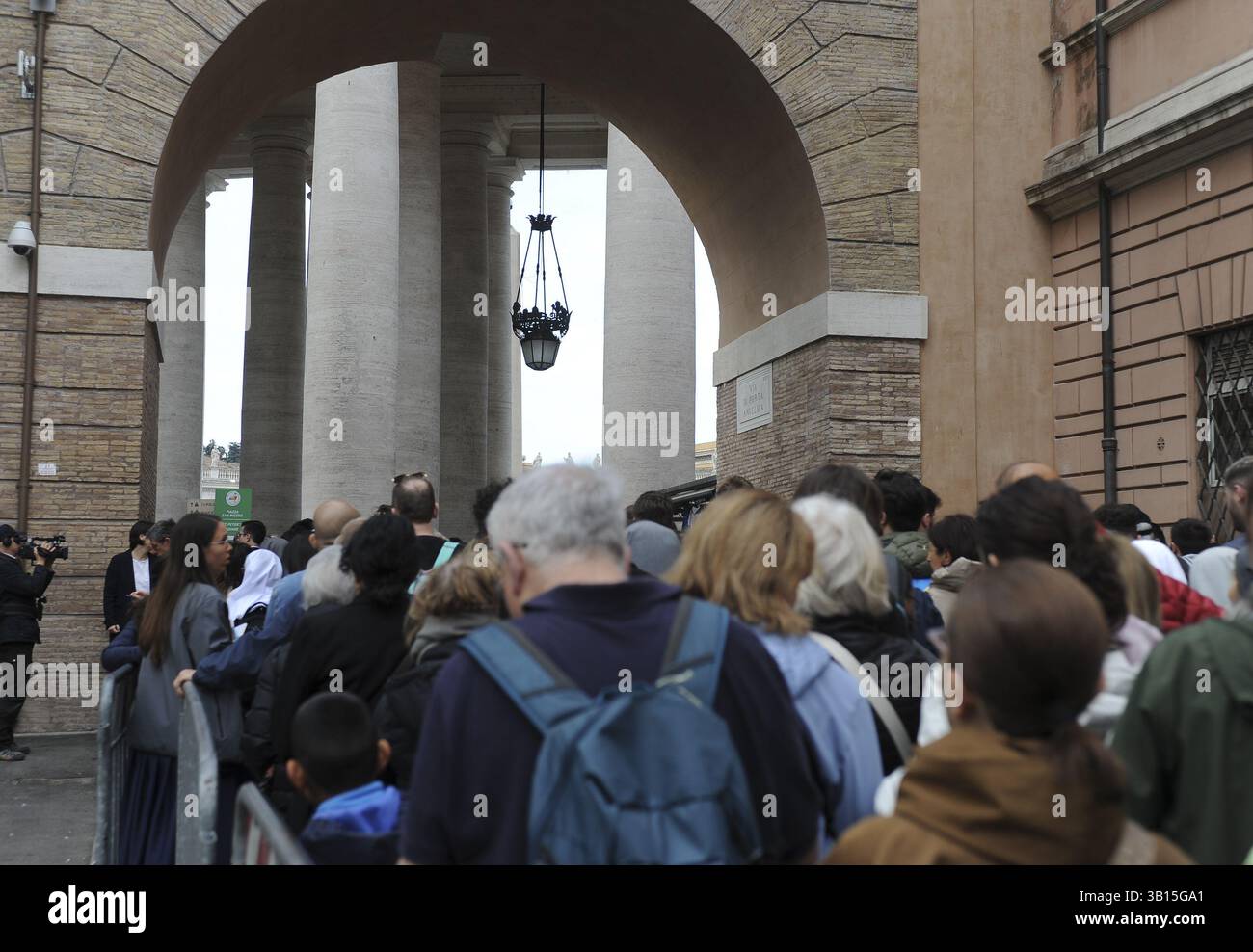 Italy, Rome, Vatican,April 25, 2025, Vatican, Pilgrims waiting in line ...