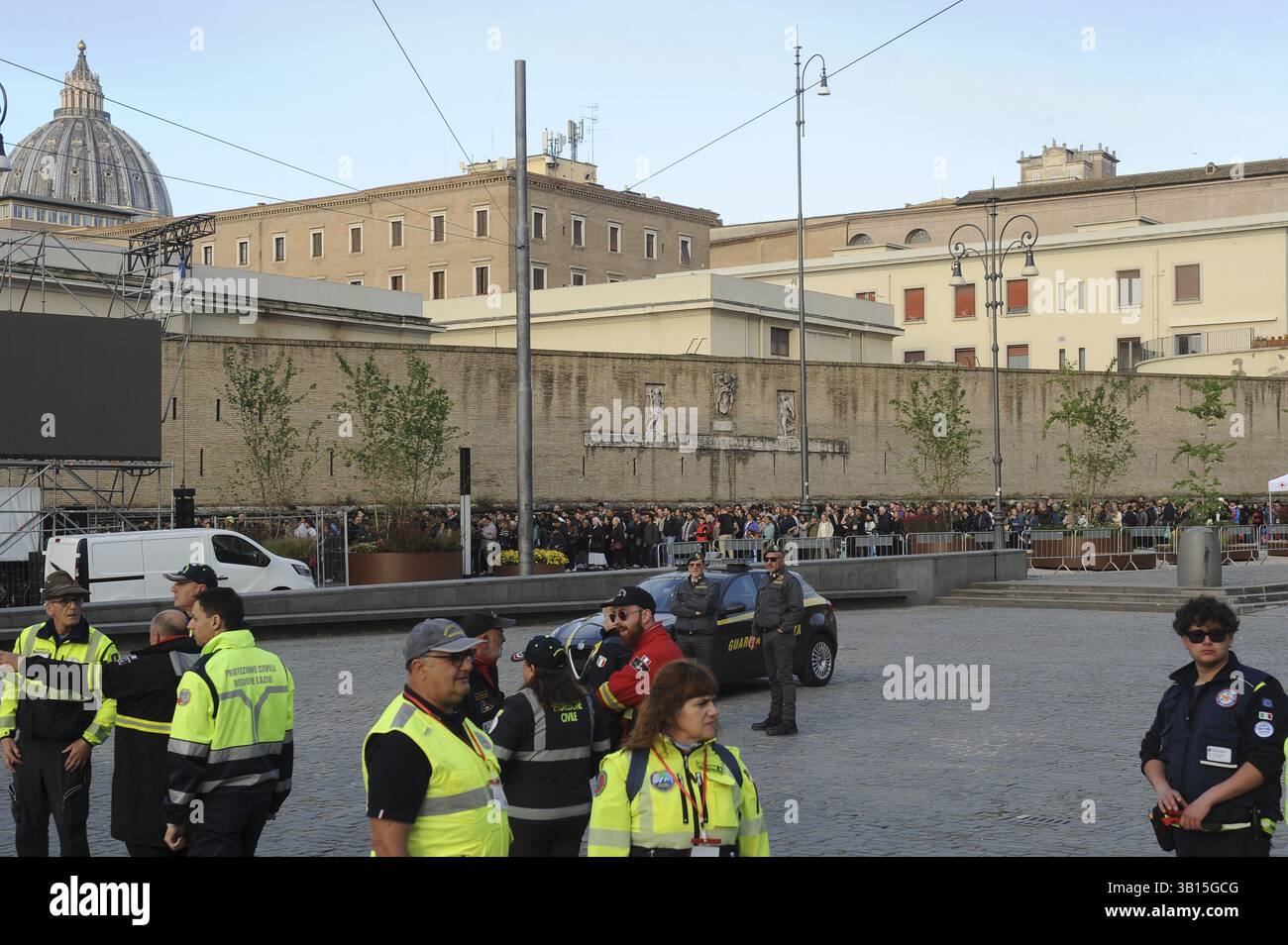 Italy, Rome, Vatican,April 25, 2025, Vatican, Pilgrims waiting in line ...