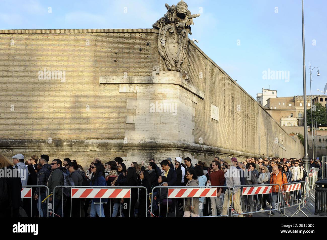 Italy, Rome, Vatican,April 25, 2025, Vatican, Pilgrims waiting in line ...