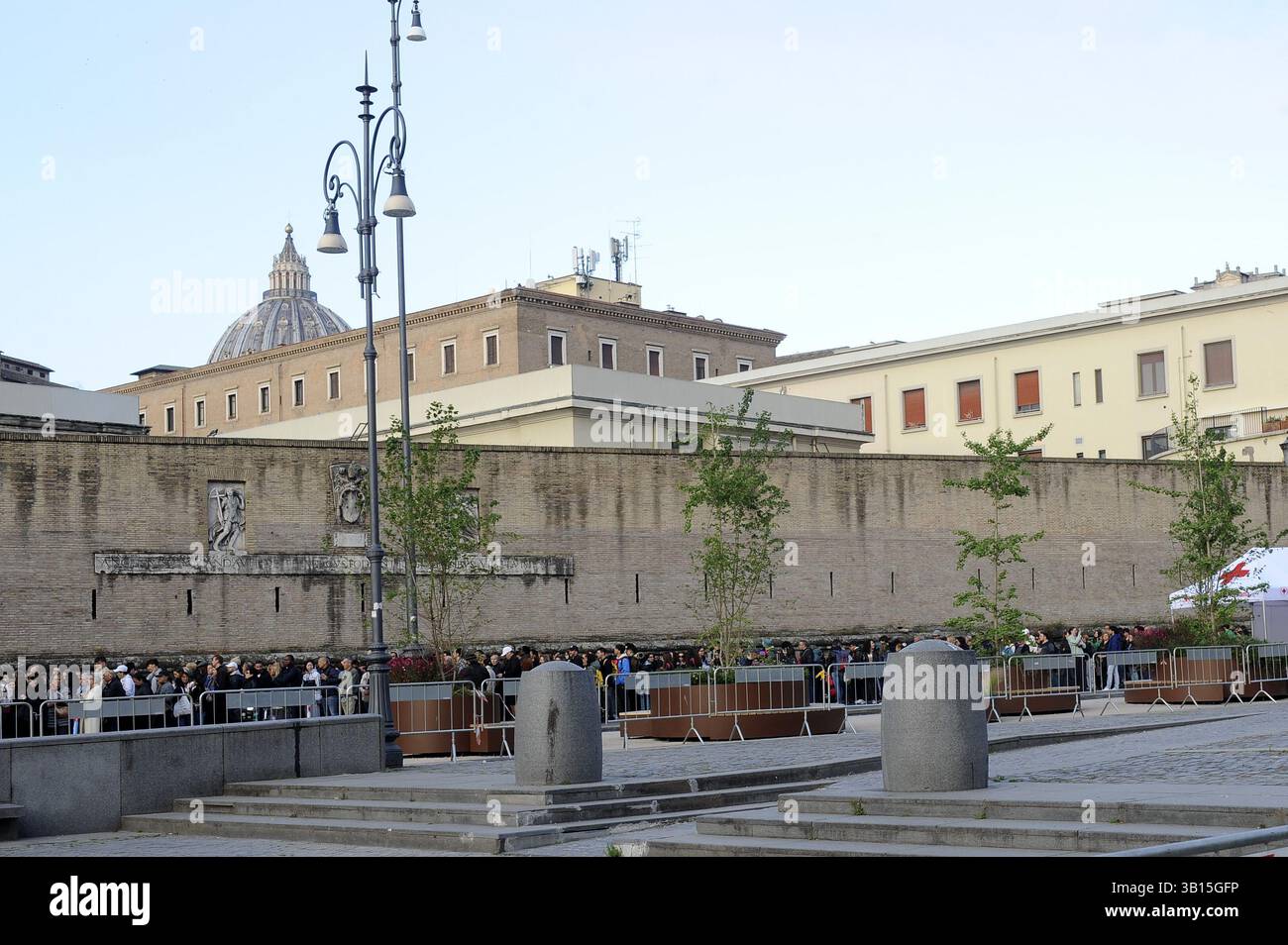 Italy, Rome, Vatican,April 25, 2025, Vatican, Pilgrims waiting in line ...