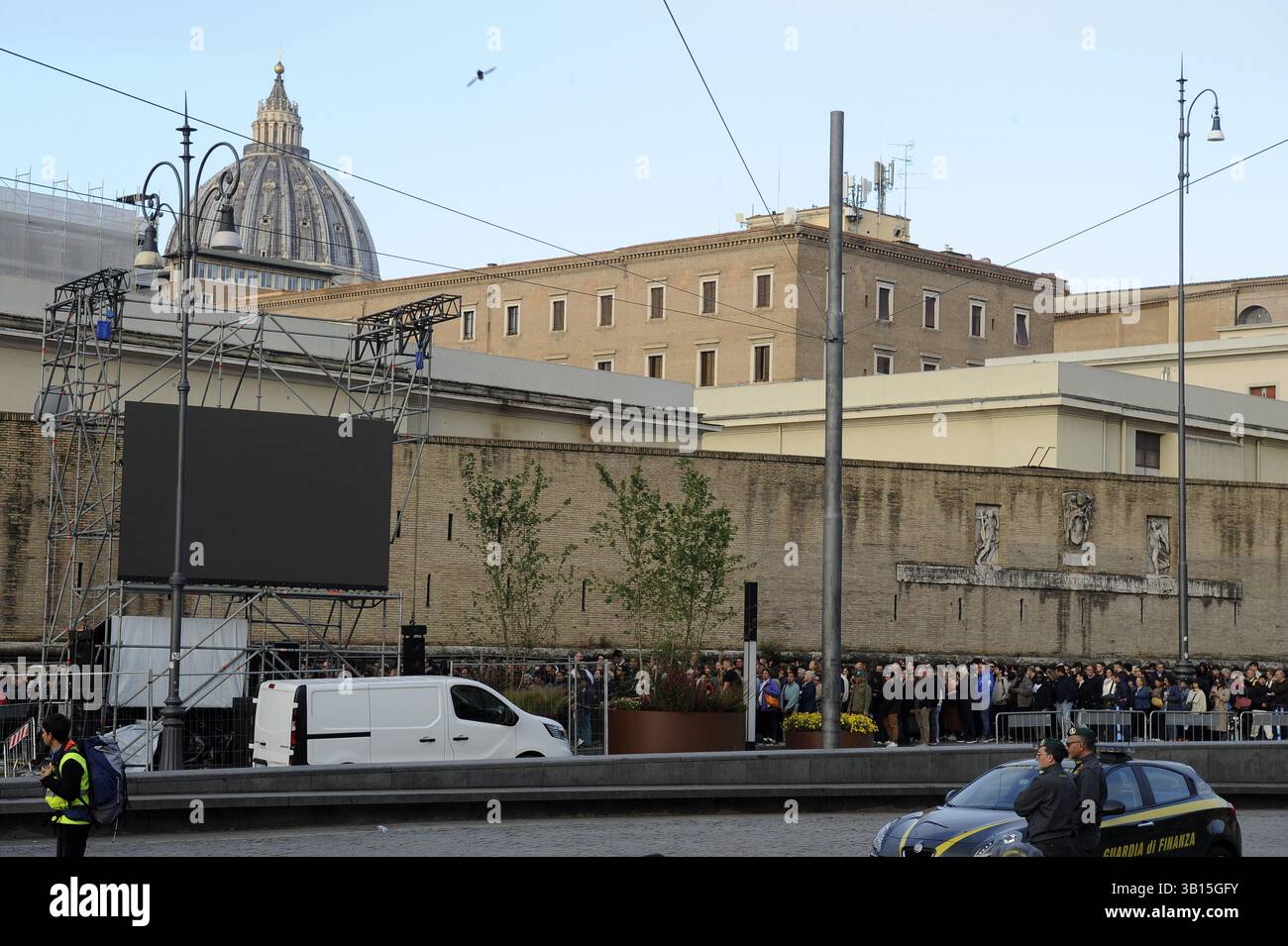 Italy, Rome, Vatican,April 25, 2025, Vatican, Pilgrims waiting in line ...