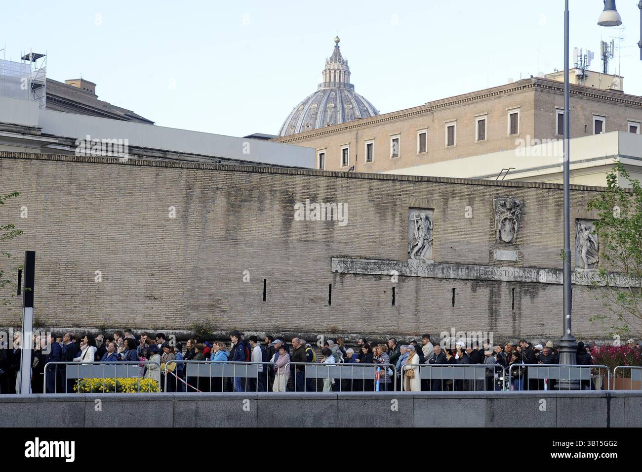 Italy, Rome, Vatican,April 25, 2025, Vatican, Pilgrims waiting in line ...