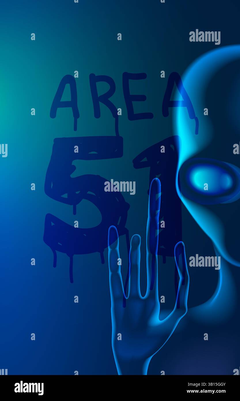 An alien in prison in a glass cell writes on the fogged glass words ...