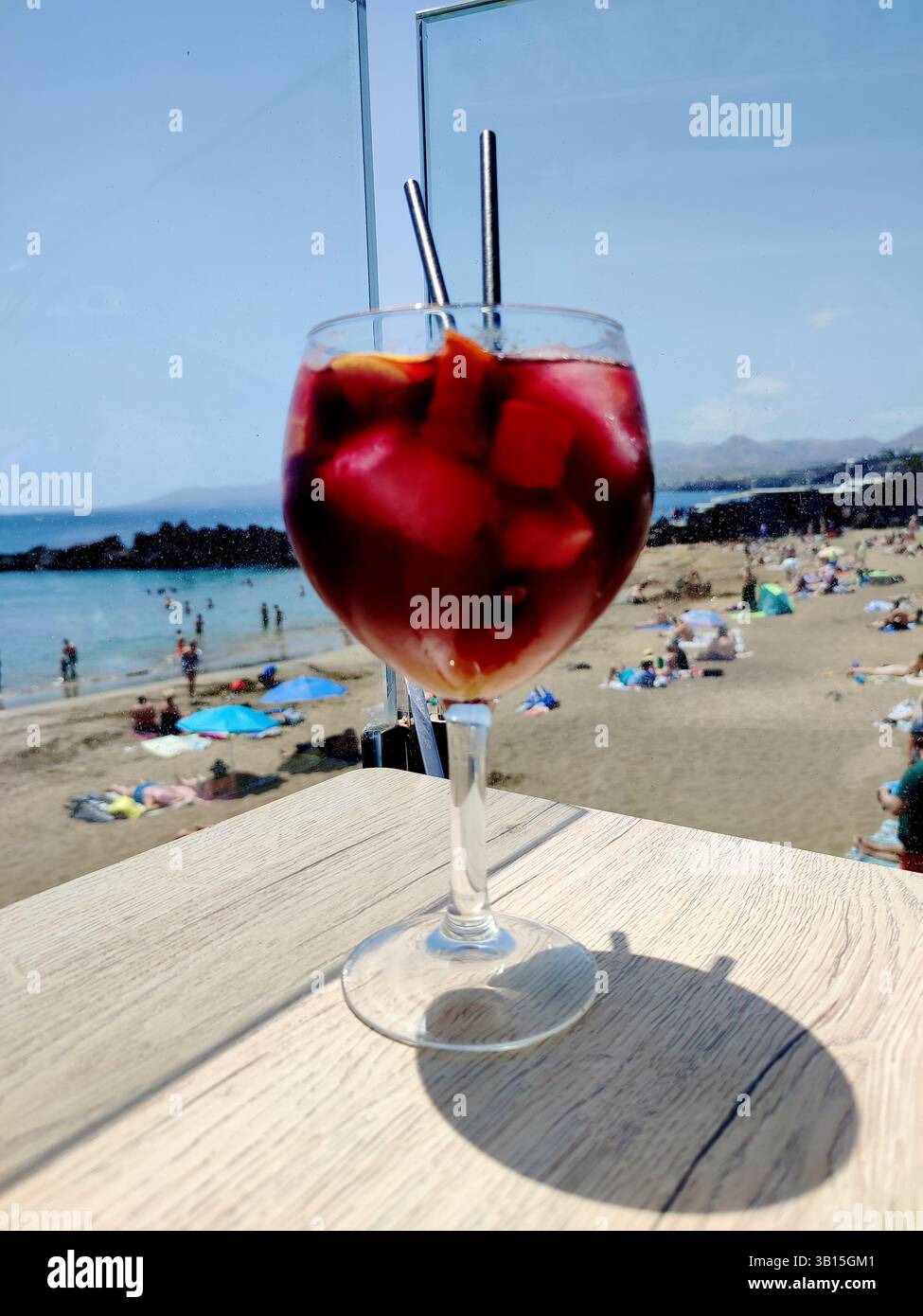 Sangria Moment on the Terrace of a Spanish Beach Club Bar Stock Photo ...