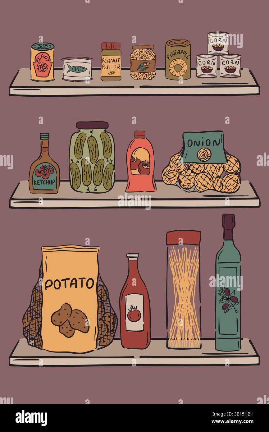 Jars shelves Stock Vector Images - Alamy