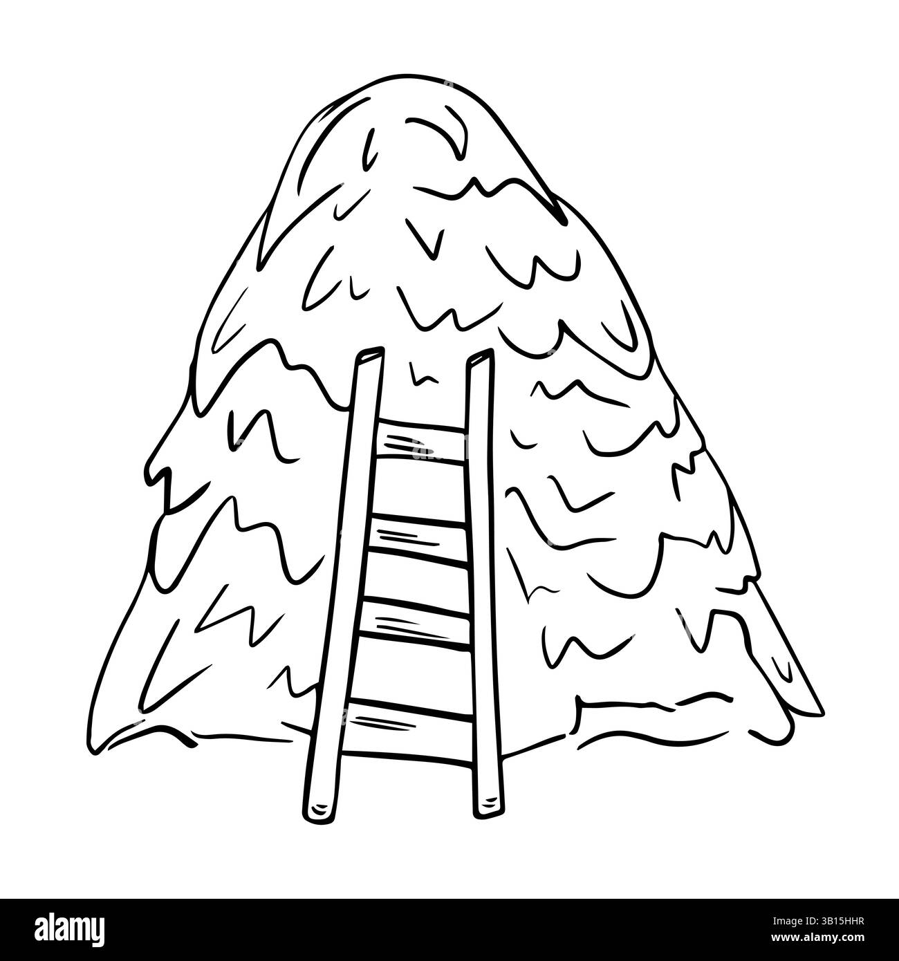 Illustration of a haystack on a farm. Hand-drawn haystack, livestock ...