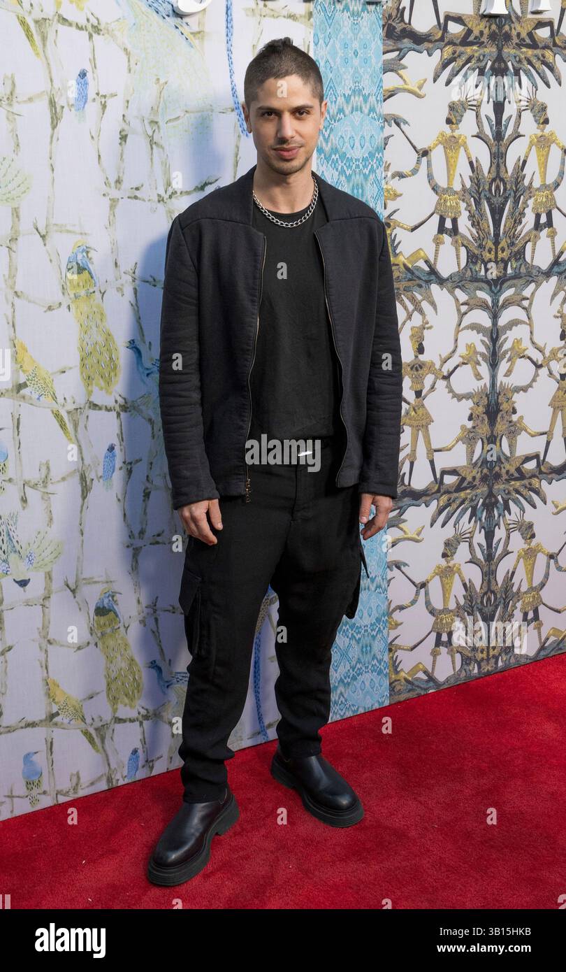 Asher Levine arrives at Jim Thompson's Soirée on Thursday, April 24, 2025, in Beverly Hills ...