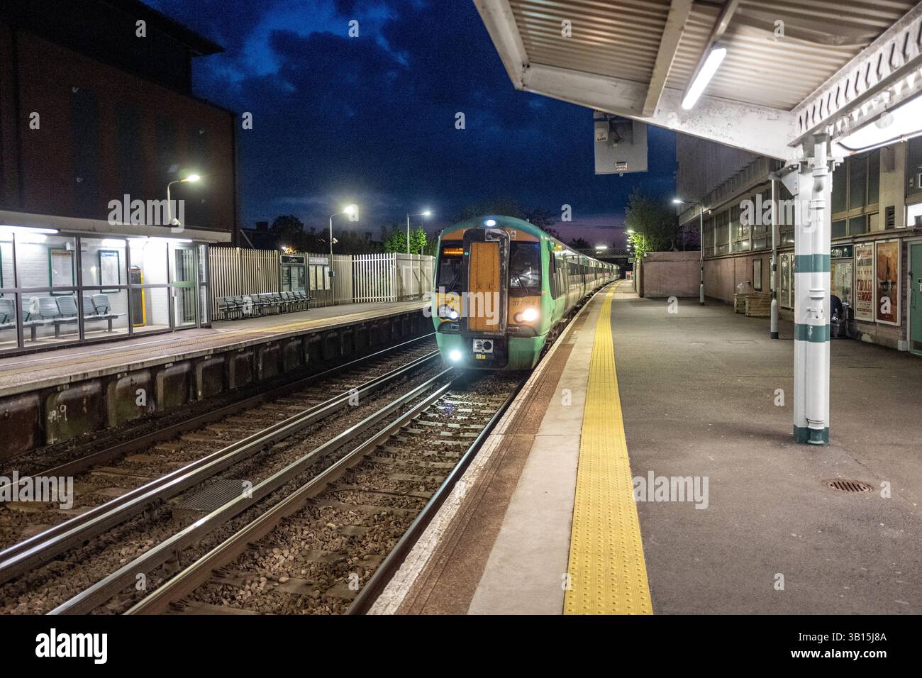 Crawley, April 24th 2025: Train at Crawley railway station Stock Photo ...