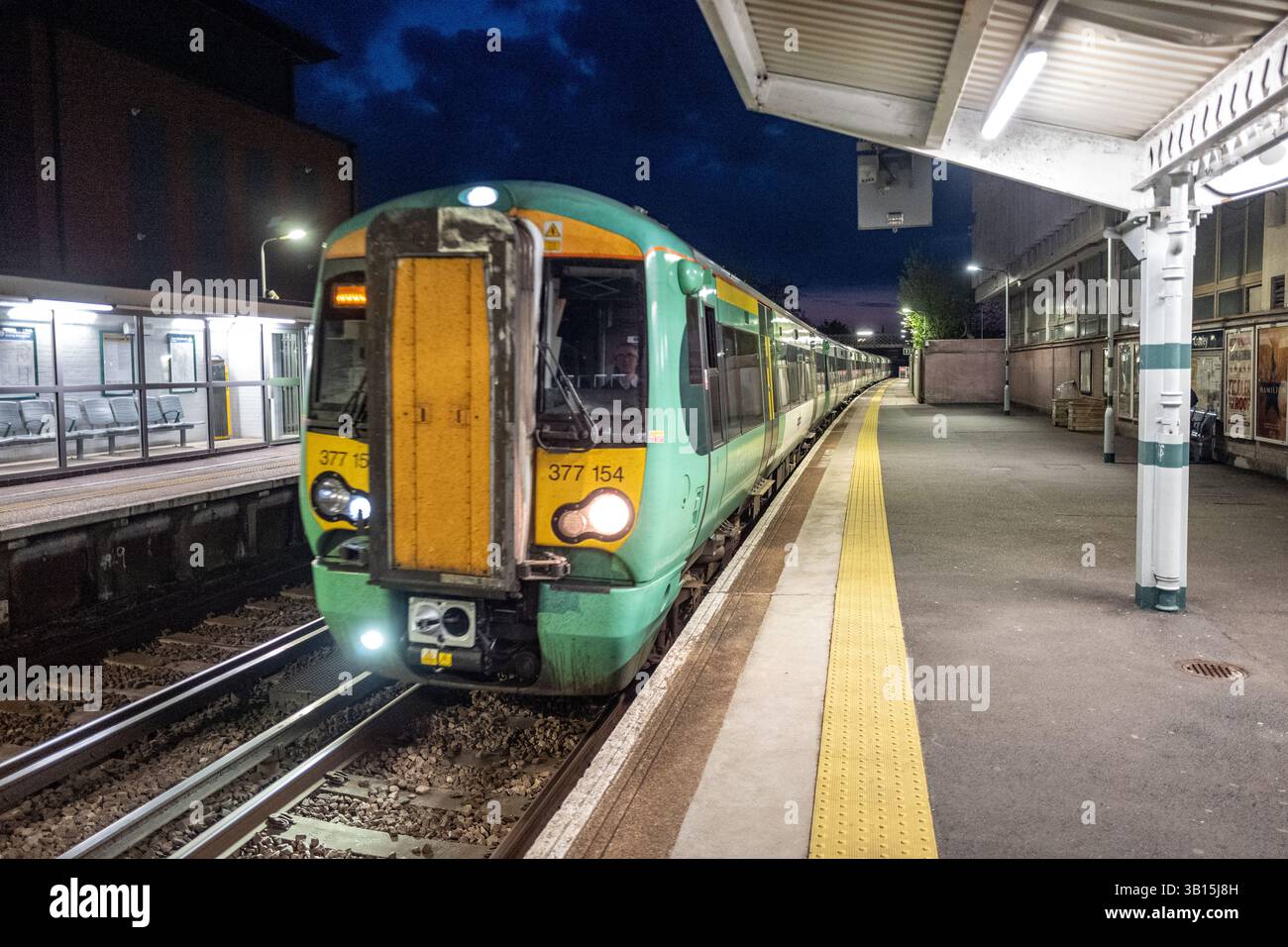 Crawley, April 24th 2025: Train at Crawley railway station Stock Photo ...
