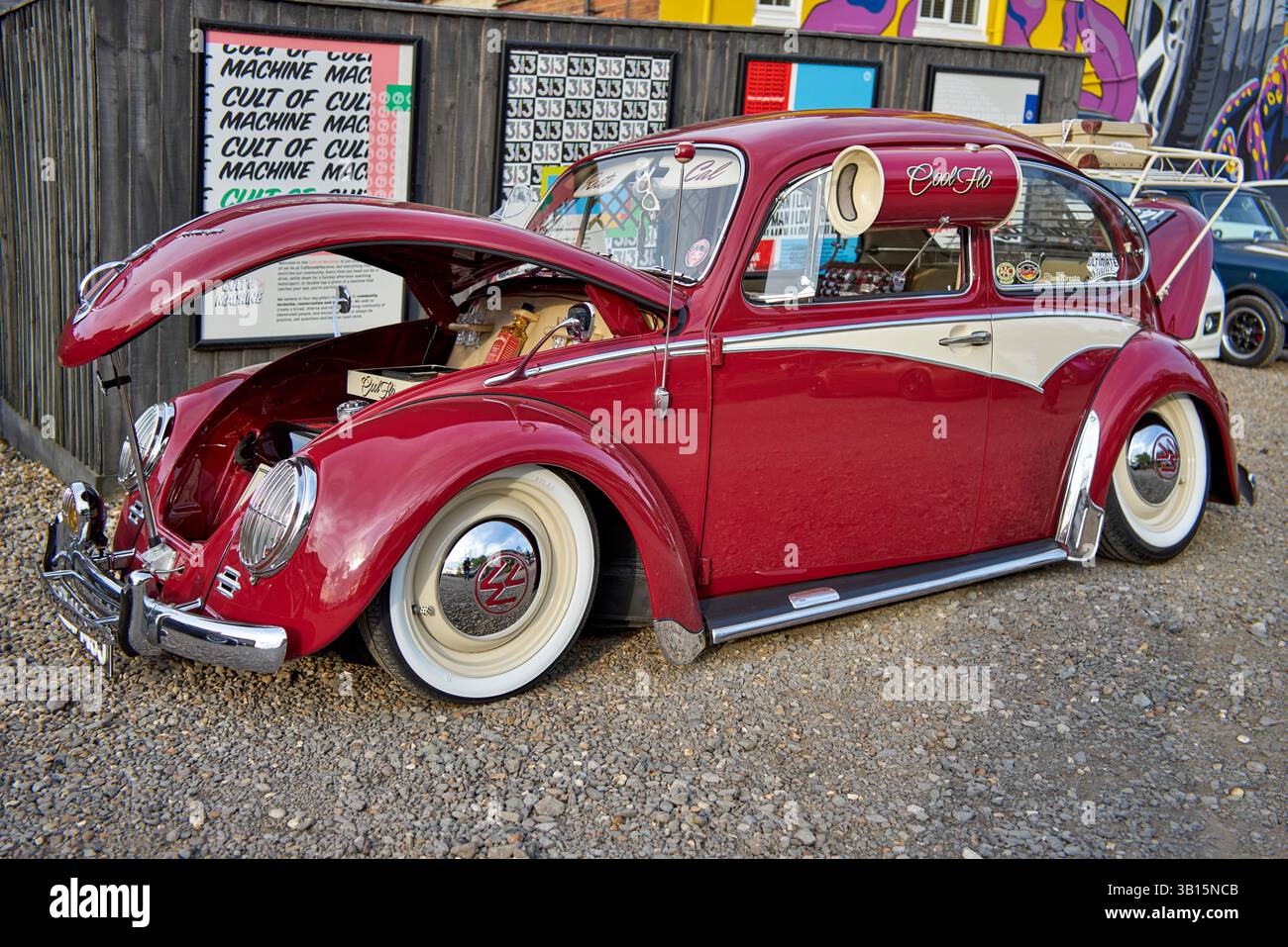 VW Beetle 1970 customized vintage German classic car in red Stock Photo - Alamy