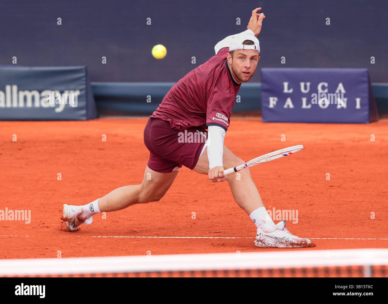 Dutch tennis player Tallon Griekspoor playing a backhand volley at the ...