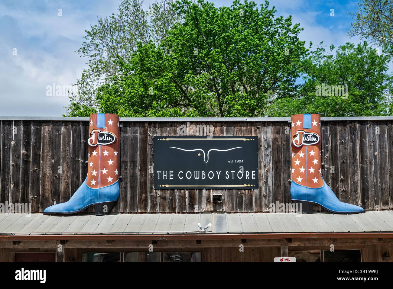 Cowboy boots decoration at The Cowboy Store in Bandera, Texas, USA ...