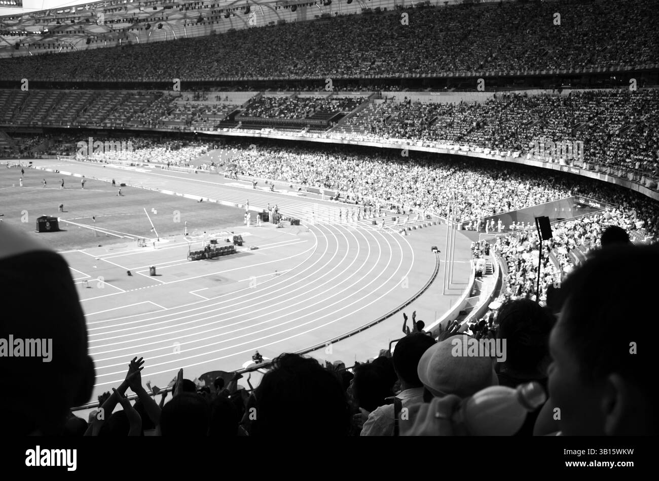 2008 Beijing Olympics track and field event with full stadium Stock ...