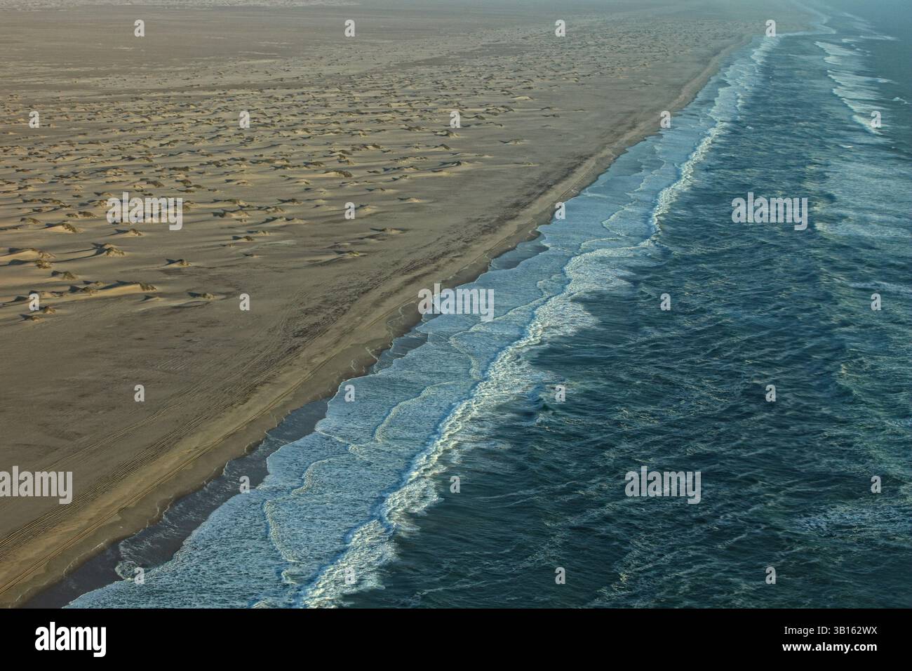 Aerial view of Skelton Coast, Namib Naukluft Nat Park, Namib Desert ...
