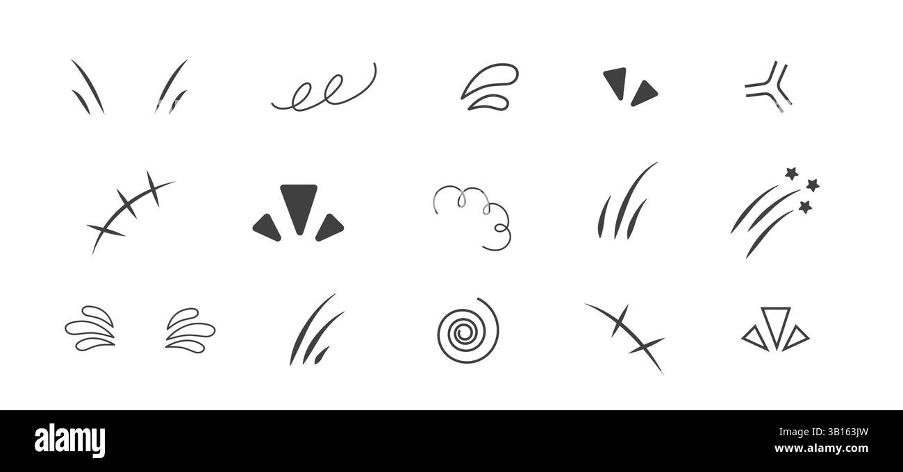 Anime Emotion effect collection. Emotion mark. Stars overhead anime ...