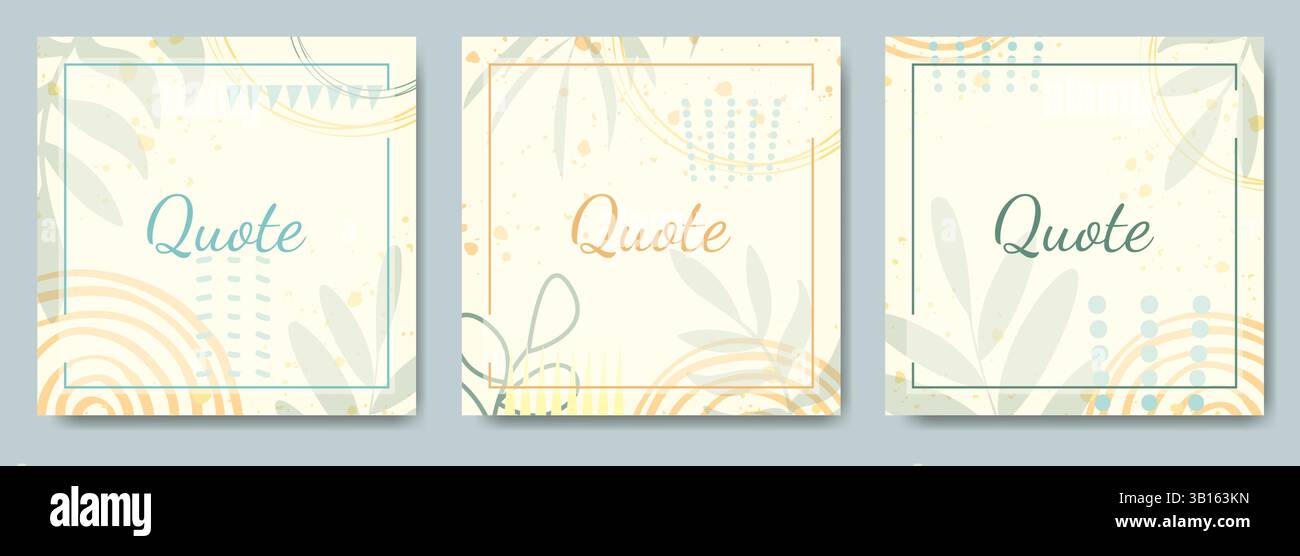 Quote frames blank template set. Empty quote abstract borders with copy ...